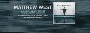 Matthew West Releasing His All In CD #TigerStrypesBlog