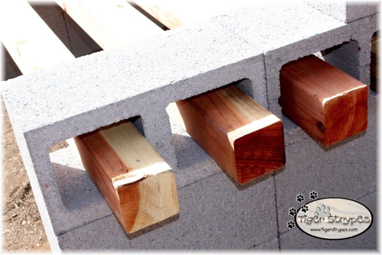 Learn How to Make an Outdoor Brick Bench #TigerStrypesBlog