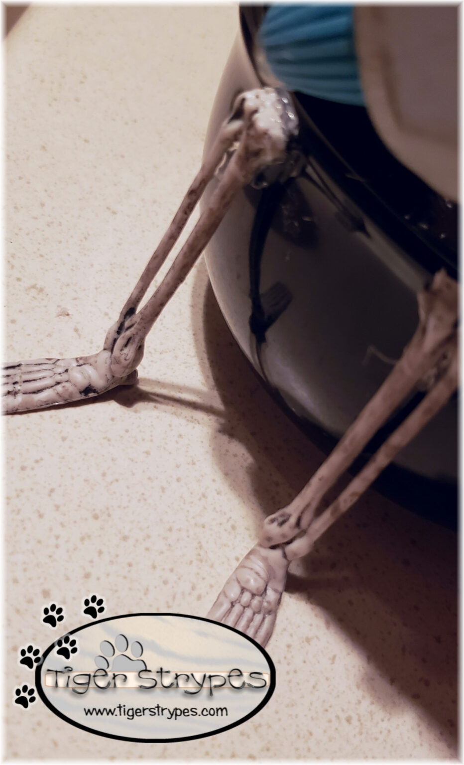 Skeleton Candy Bowl for Halloween #TigerStrypesBlog