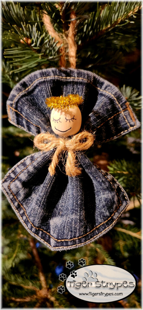 Make an Upcycled Denim Pocket Angel for Christmas